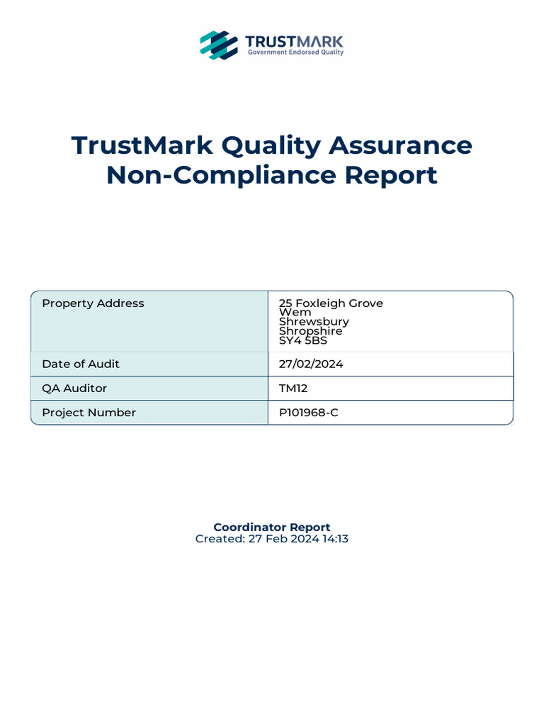 TrustMark Onsite P101968 27022024 SY45BS Complete | PDF | Regulatory ...
