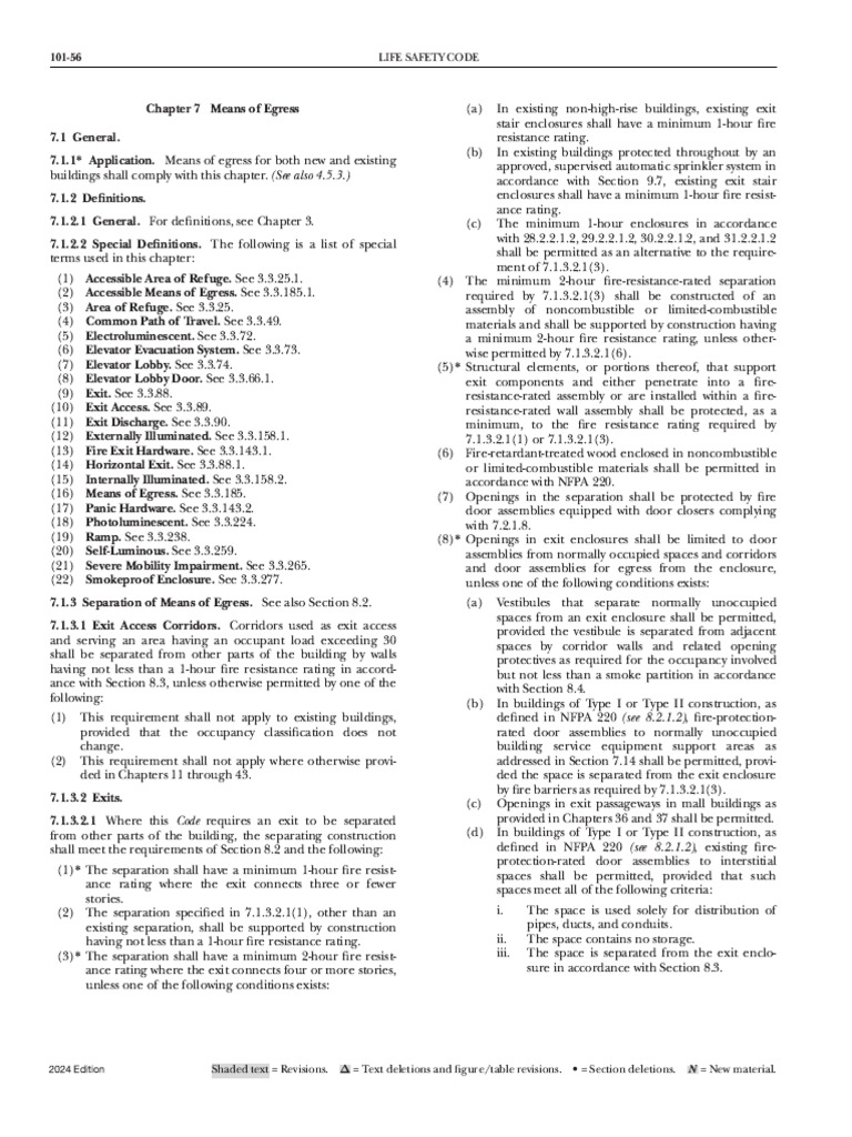 NFPA 101: Means of Egress Standards | PDF | Door | Stairs
