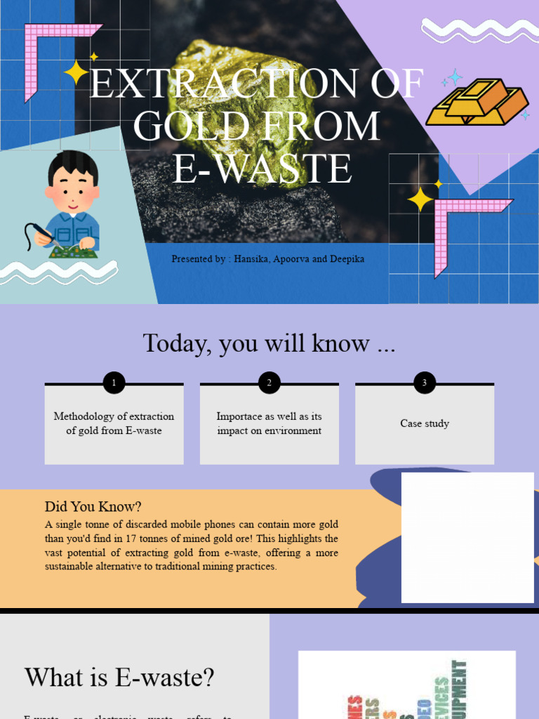 Sustainable Gold Extraction from E-Waste | PDF | Electronic Waste ...