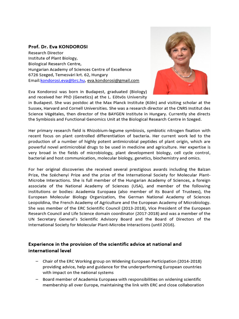 Sam CV Kondorosi 2020 | PDF | Biology | Science