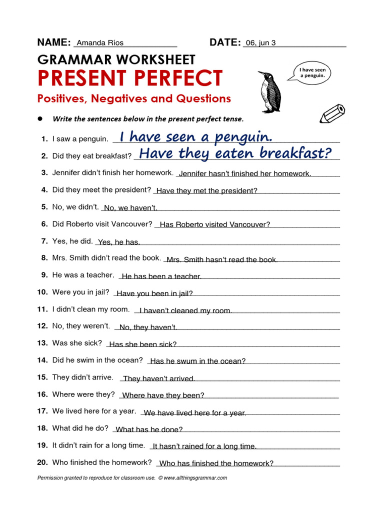 Present Perfect Simple | PDF | Language Mechanics | Grammar