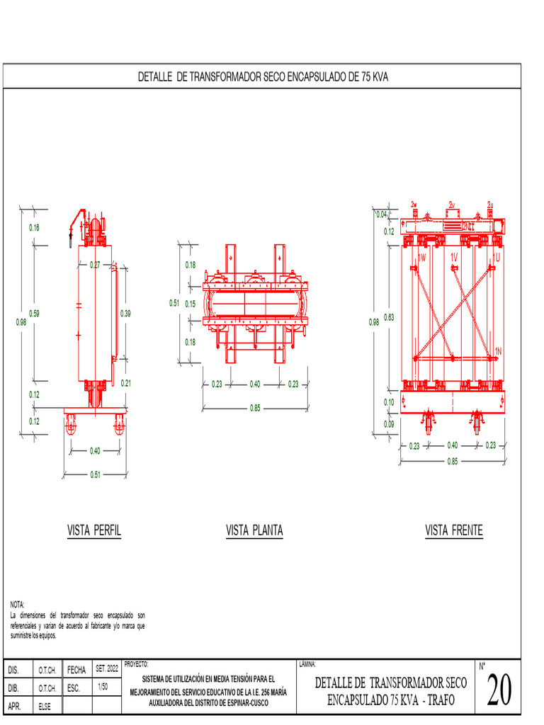 20 Detalle de Transformador Seco | PDF