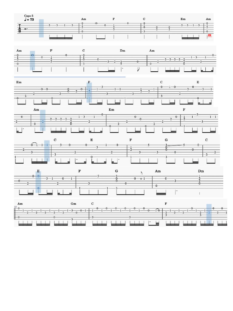 Once Again Fingerstyle Guitar TAB | PDF