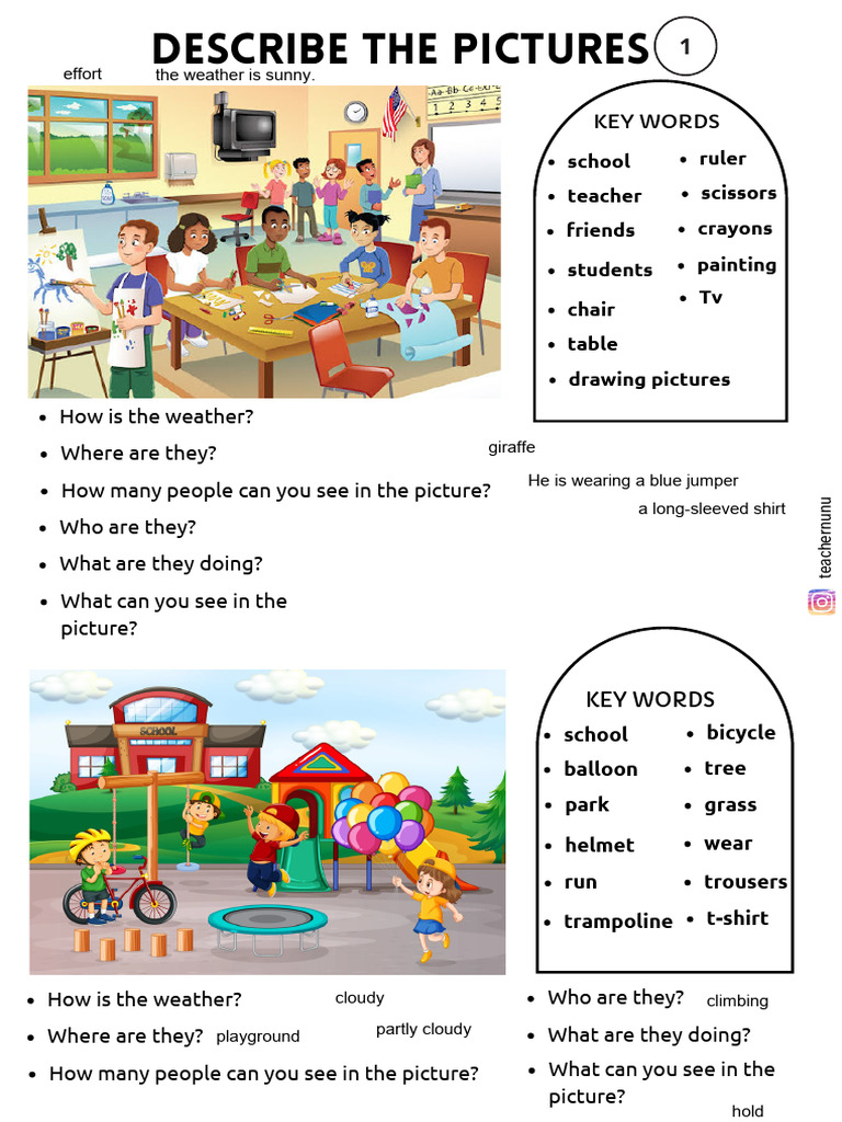 describe-the-pictures-1-2-3 | PDF | Clothing