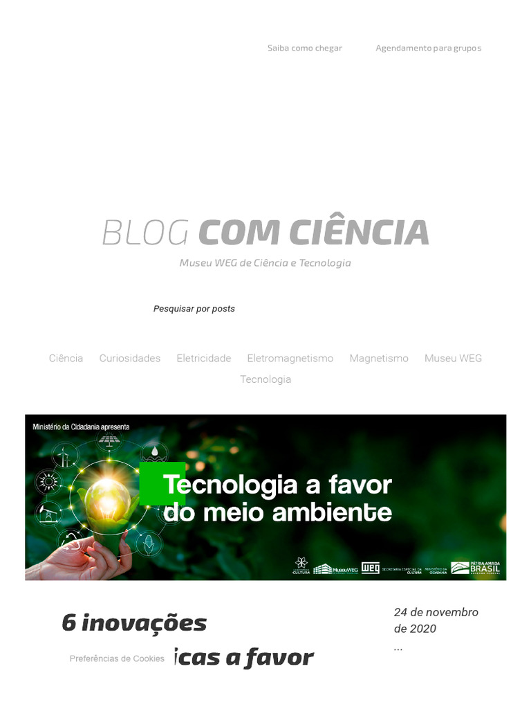 6 inovações tecnológicas a favor do meio ambiente - Blog com Ciência ...