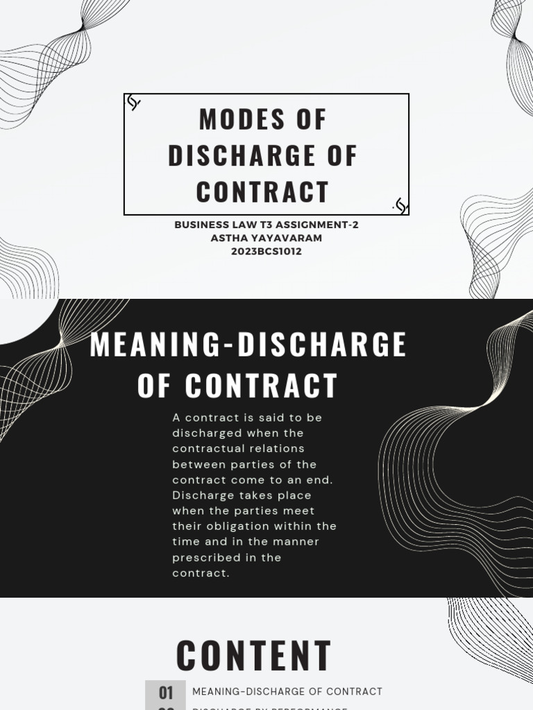 Modes of Discharge of Contract | PDF | Breach Of Contract | Legal Concepts
