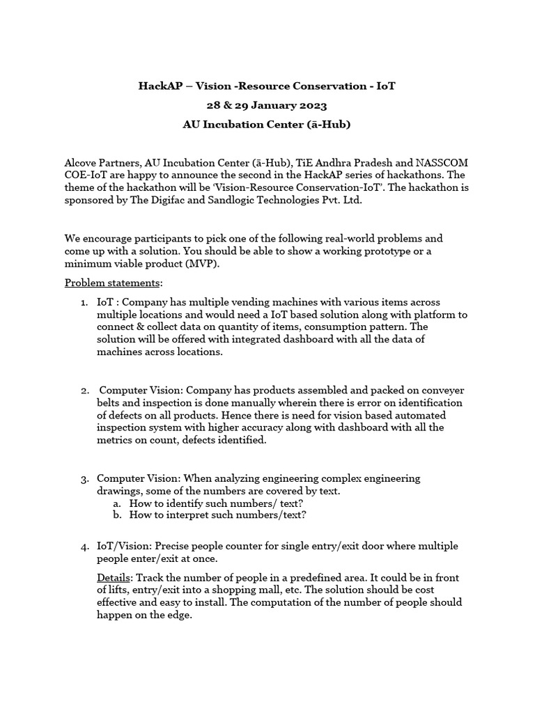 hackap-2-problem-statements | PDF | Internet Of Things | Computer Engineering