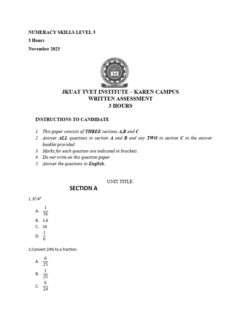 Numeracy Skills | PDF | Science & Mathematics | Technology & Engineering