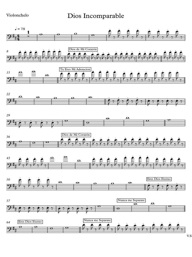 1 Dios Incomparable: Violonchelo | PDF