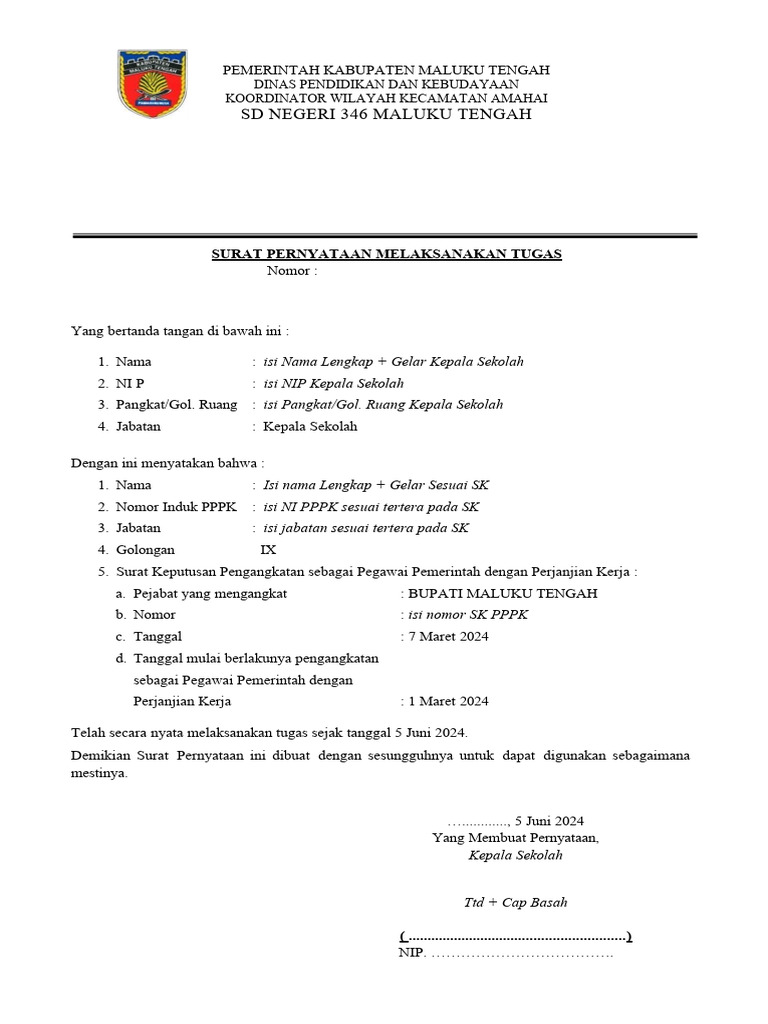 Format SPMT PPPK Guru 2023 | PDF