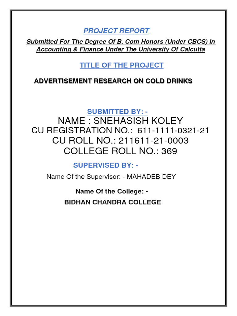 Project Advertisement | Download Free PDF | Consumer Behaviour ...