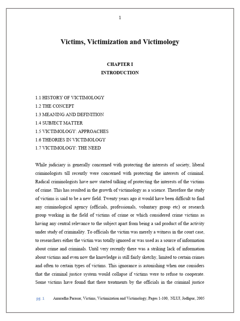 VICTIMOLOGY | PDF | Victimology | Crimes