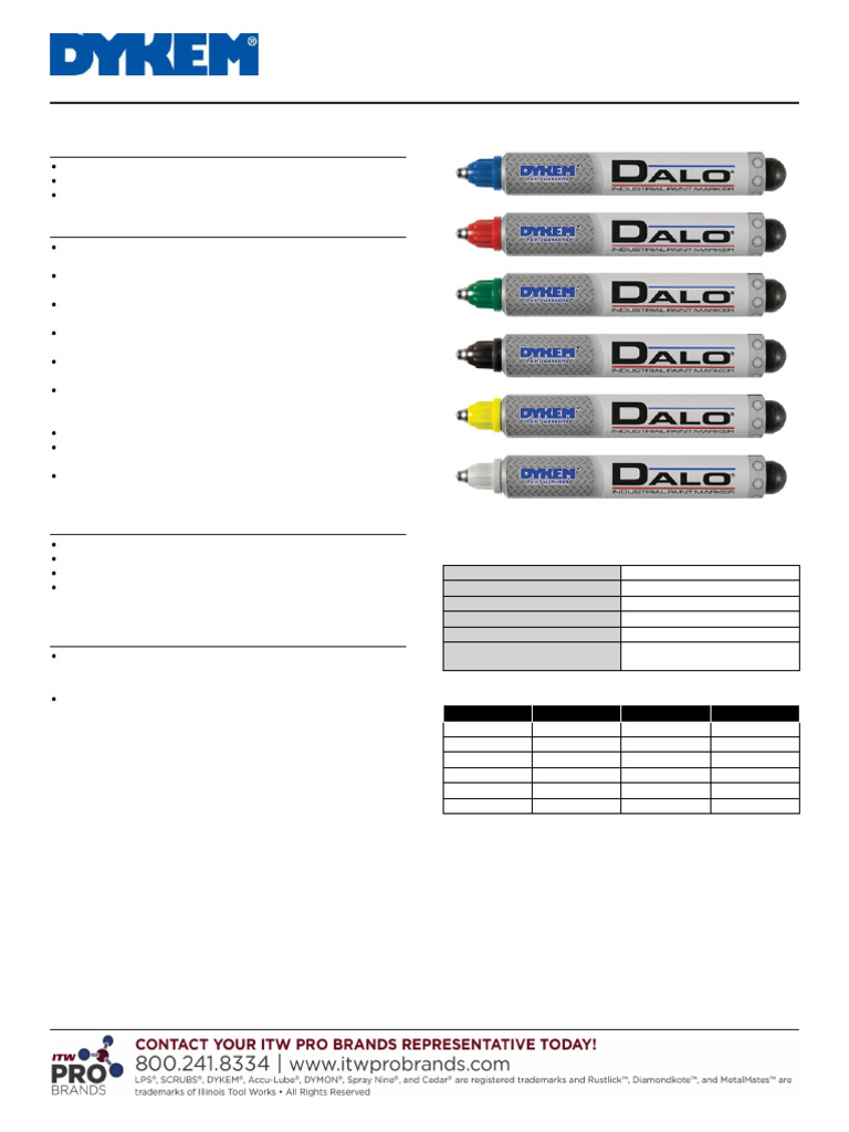 DALOMarker IndustrialSteelBallTipPaintMarker | PDF | Paint | Steel