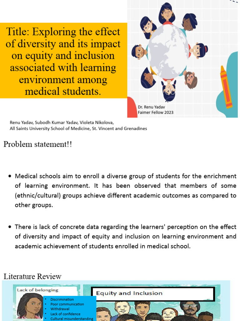 Diversity Project Presentation (DR Renu) | PDF | Medical School ...