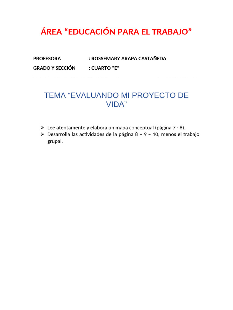 Segundo Tema Cuarto | PDF | Evaluación