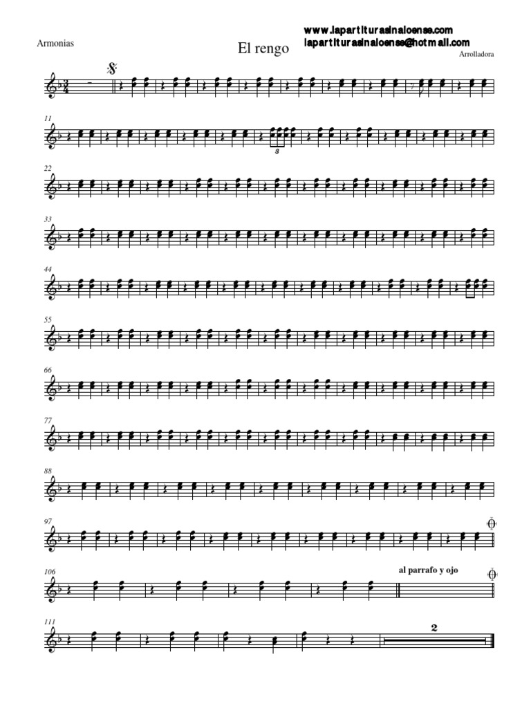 El Rengo - Arrolladora Partitura | PDF