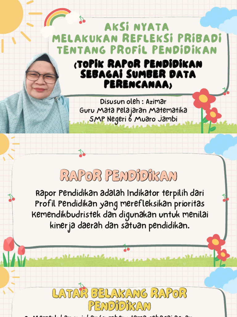 Aksi Nyata Refleksi Pribadi Tentang Rapor Pendidikan Azimar | PDF | Bisnis