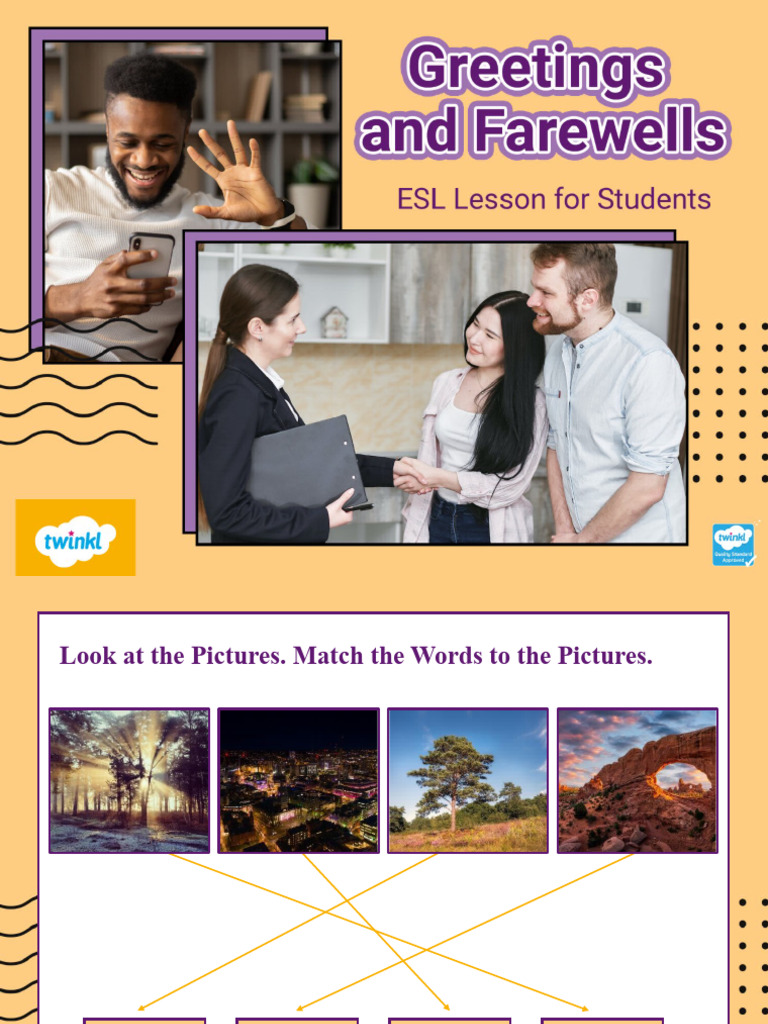 ESL Greetings and Farewells Activities | PDF