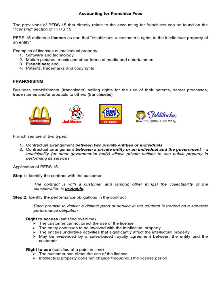 Franchise Accounting | PDF | Franchising | License
