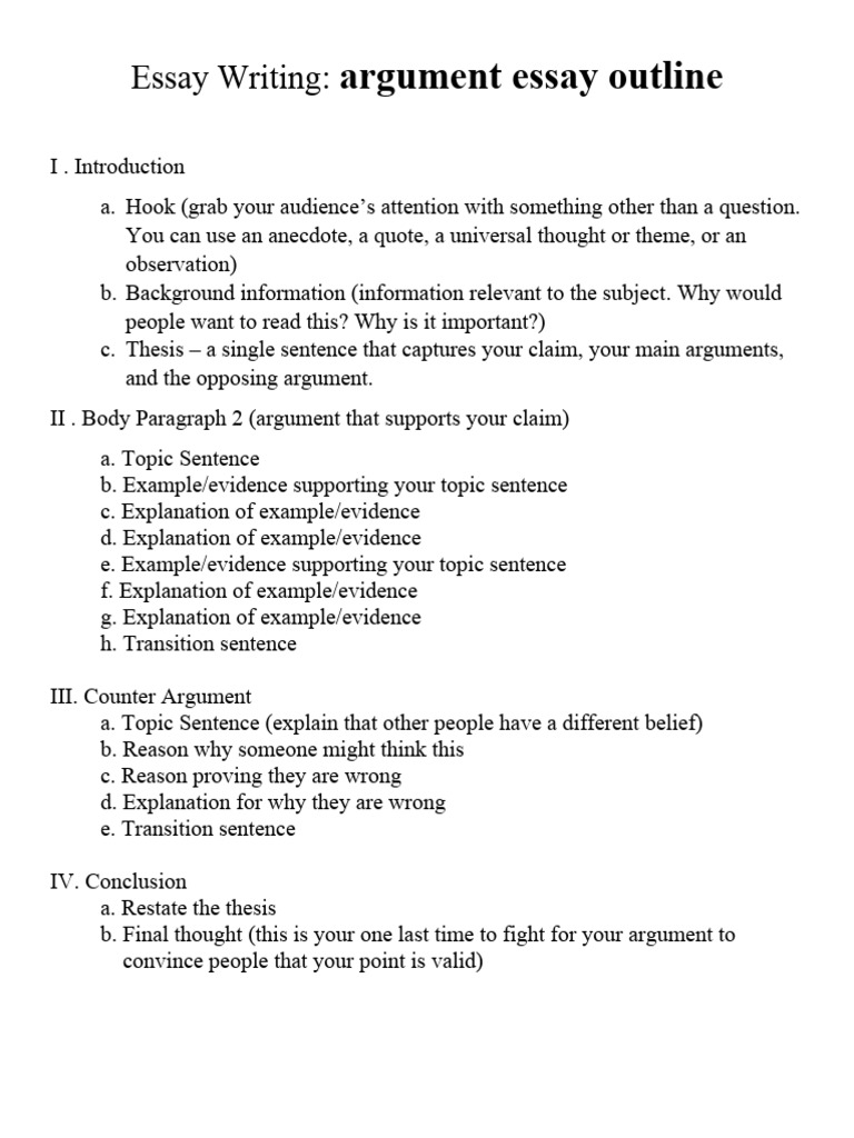 Essay Writing Outline Overview | PDF