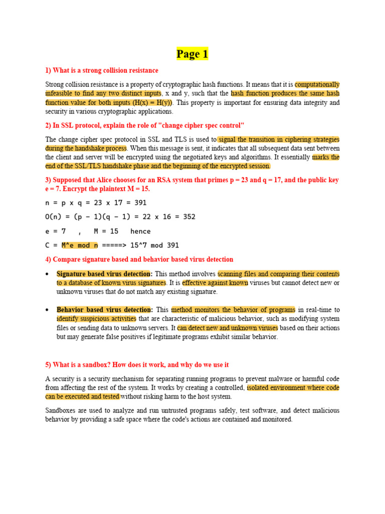 Cryptography Exam | Download Free PDF | Malware | Port (Computer Networking)