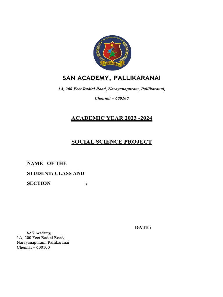 Template 2023-24-sst Class 10 Project (1) | PDF