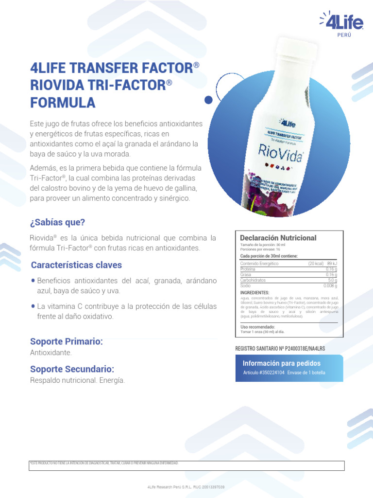 Transfer_Factor_Riovida_Tri_Factor_Formula (1) | PDF | Antioxidante ...