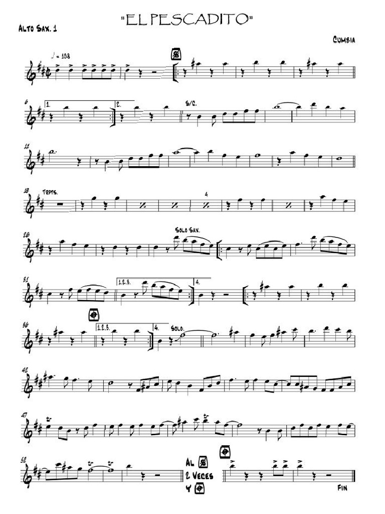 El pescadito. Alto Sax | PDF