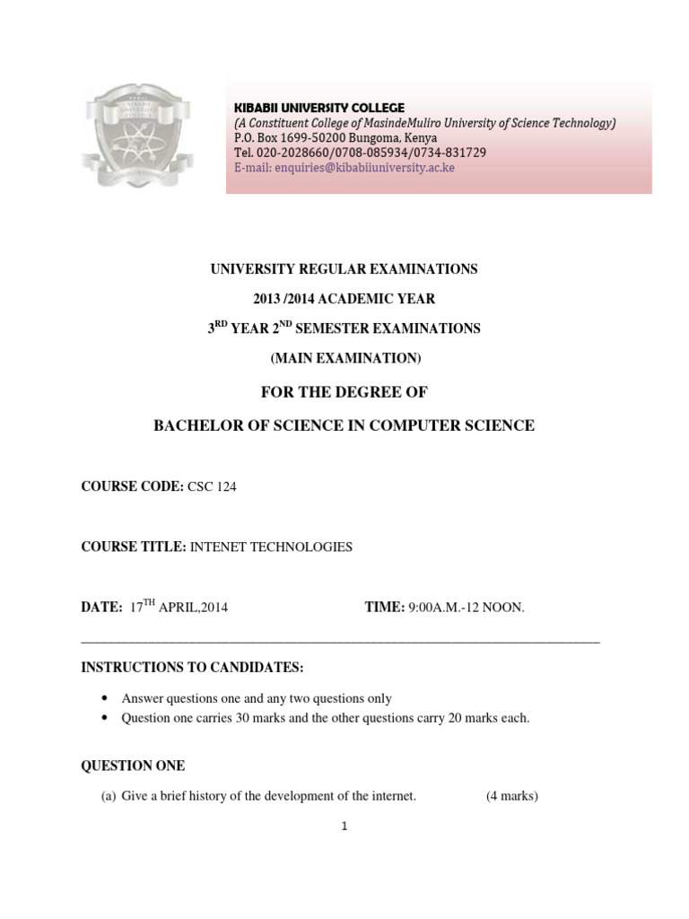 Computer Science Exam Guide | PDF | World Wide Web | Internet & Web