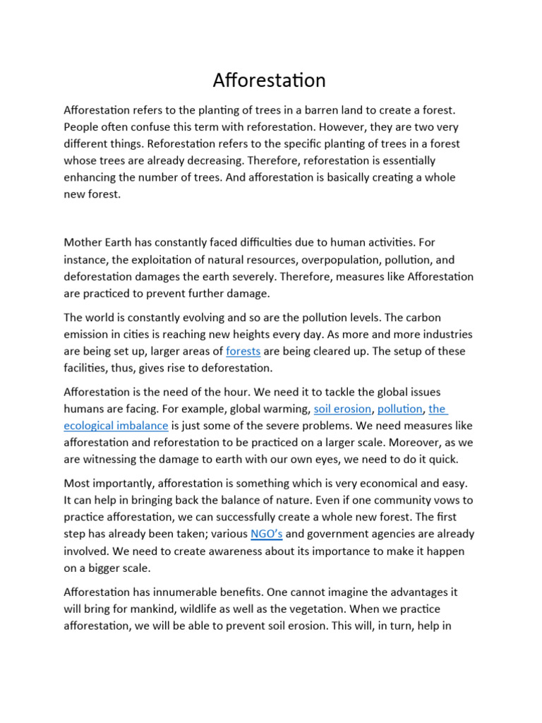 Afforestation | PDF | Deforestation | Forests