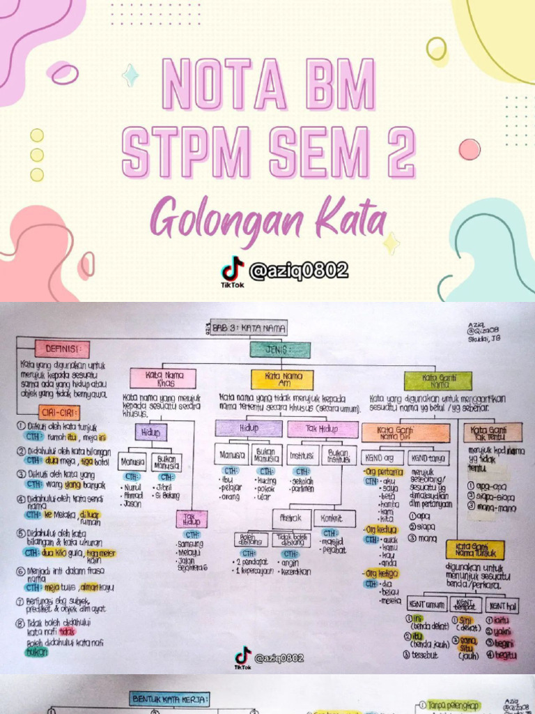 Nota BM STPM Sem 2 Golongan Kata @qiza08 | PDF