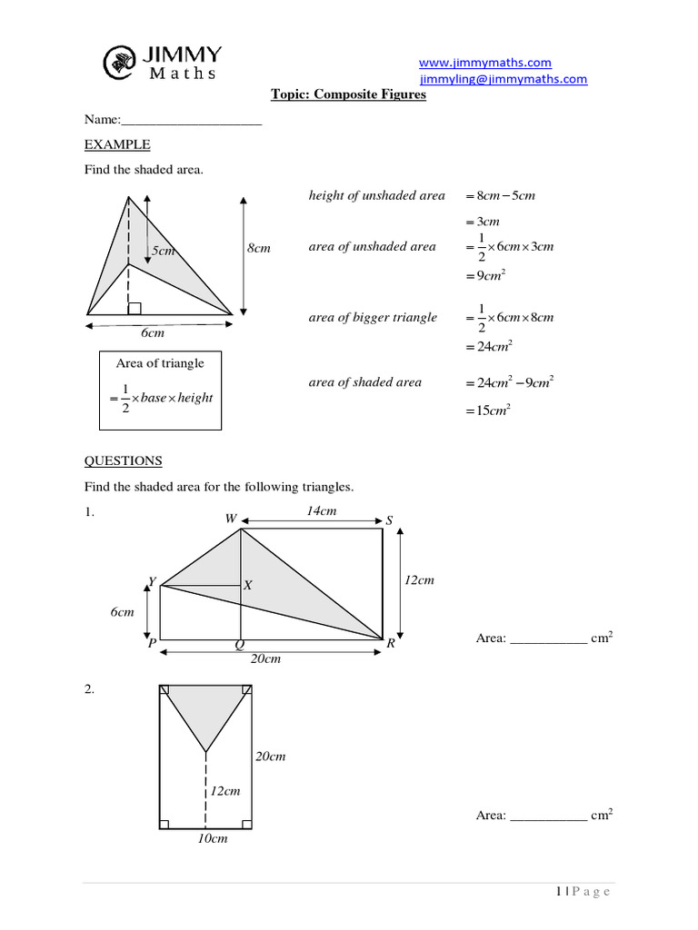 Area of Composite Figures 2 | PDF | Elementary Mathematics | Euclidean ...