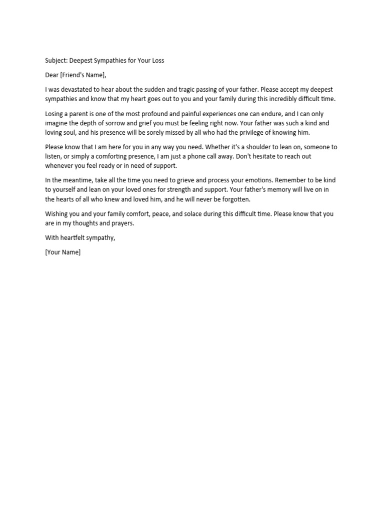 Condolence On Death Email | PDF