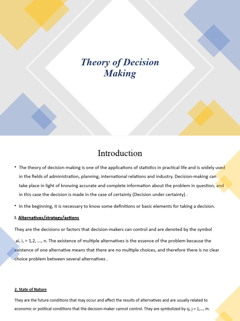 Theory of Decision Making | PDF | Decision Making | Matrix (Mathematics)