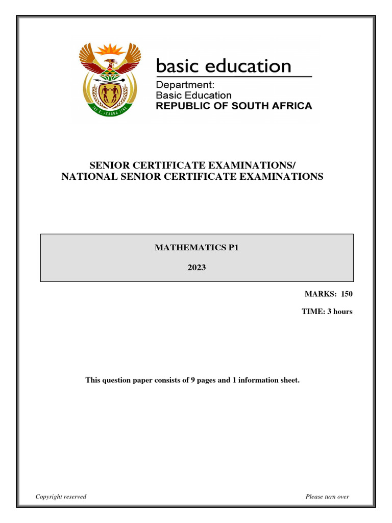 Mathematics P1 PRACTICE. | PDF | Lunch | Interest