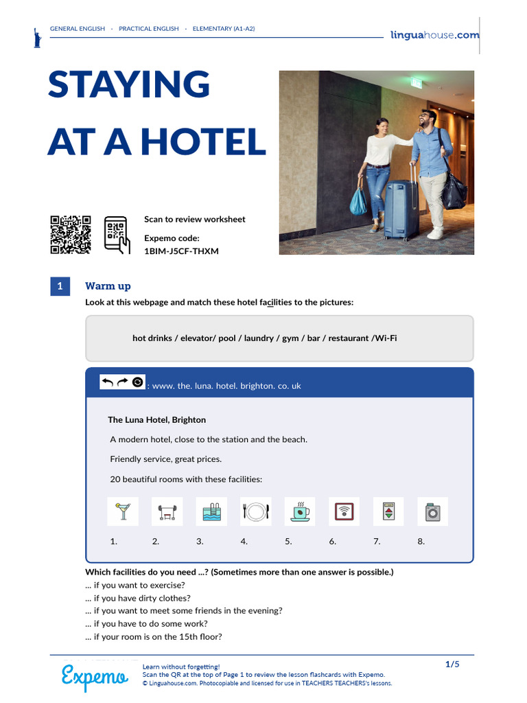 staying-at-a-hotel-american-english-student | PDF