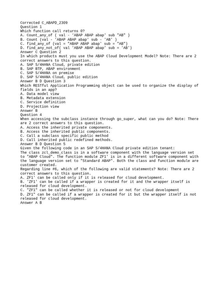 C Abap Question1 | PDF | Teaching Methods & Materials