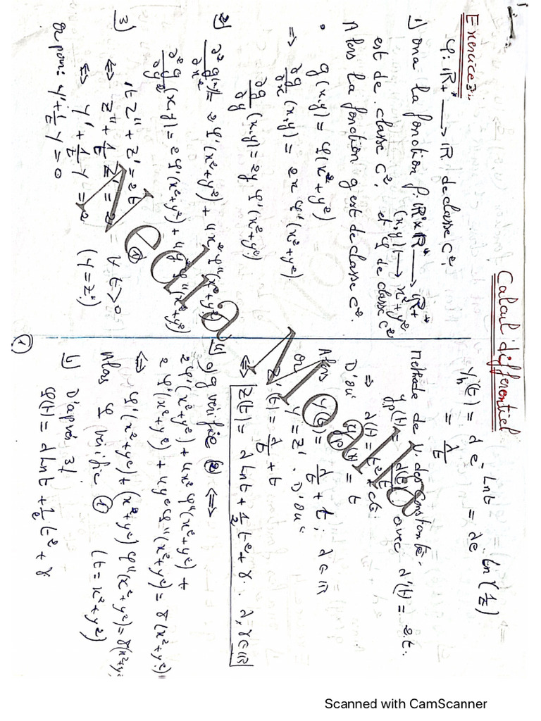 Correction Serie Calcul Différentiel | PDF