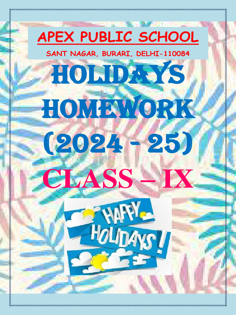 Holoday Homework Class IX | PDF | Gases | Diffusion