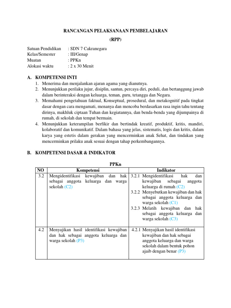 RPP CAHAYA RIZKI SIKLUS 3 REF - 5 April 2024 | PDF | Karier & Perkembangan | Kesehatan Holistik