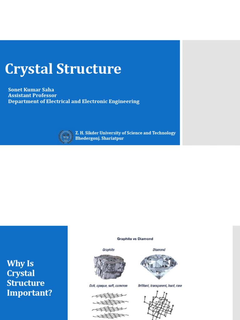 Lecture Sheet on Crystal Structure (1) | Download Free PDF | Crystal Structure | Crystal