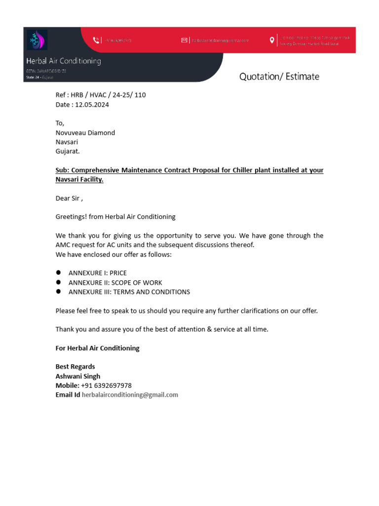 AMC offer with material | PDF | Power Supply | Manufactured Goods