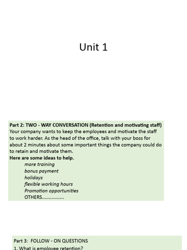 Speaking-topics (UNIT 1-5) | PDF | Employment | Team Building