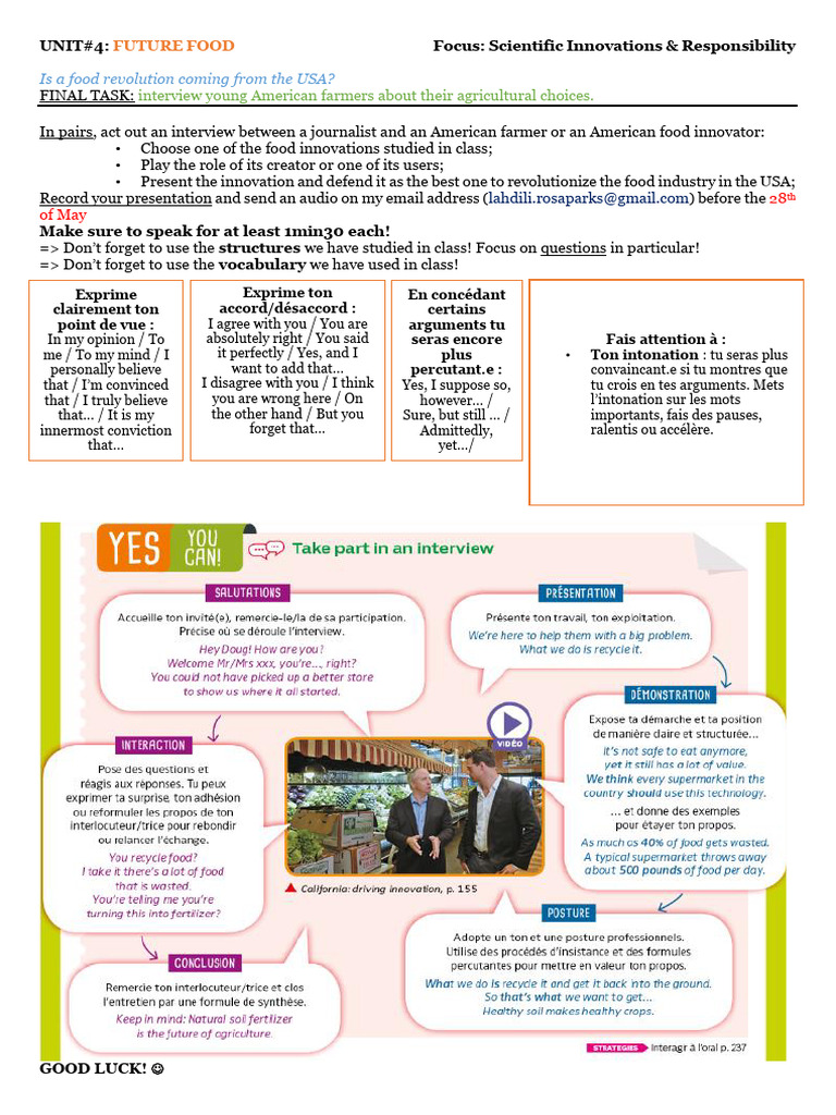 Final Task Future Food Intructions' | PDF
