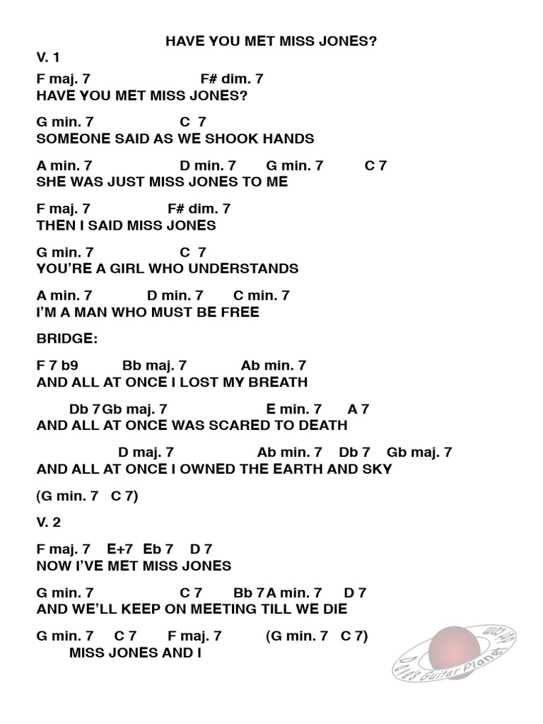 Have You Met Miss Jones? Lyrics | PDF | Sports & Recreation