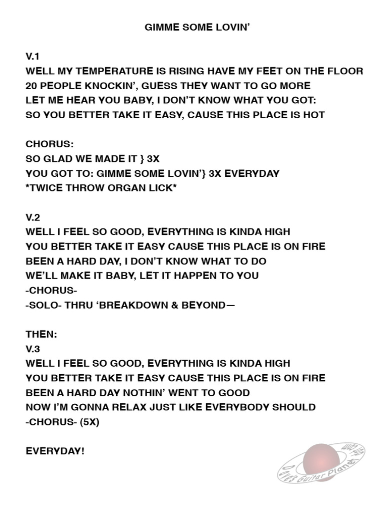 Gimme Some Loving | PDF