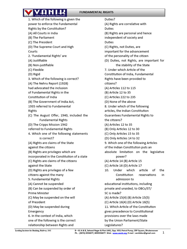 Understanding Fundamental Rights in India | PDF | Political Science ...