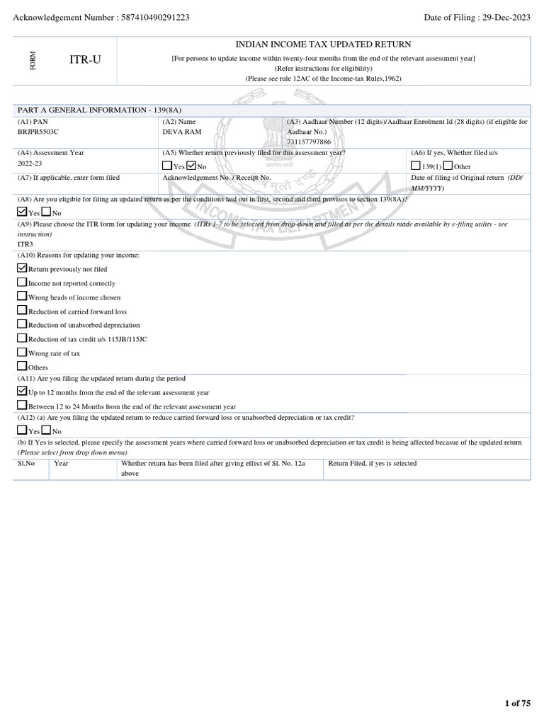 Itr 2022 | PDF | Payments | Taxes