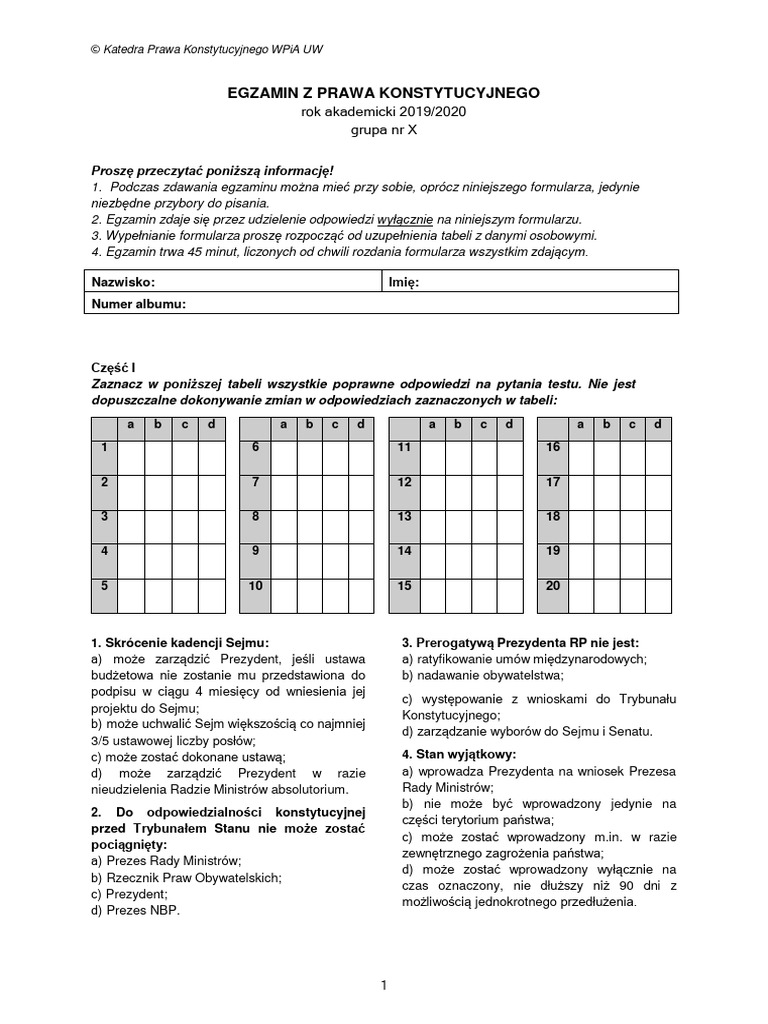 Konsta Przykładowy Egzamin | PDF