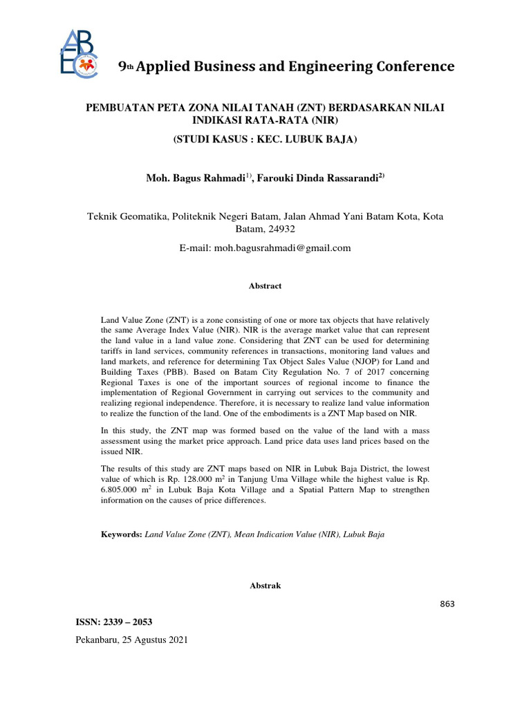 Pembuatan+Peta+Zona+Nilai+Tanah+ (ZNT) +Berdasarkan+Nilai+Indikasi+Rata ...